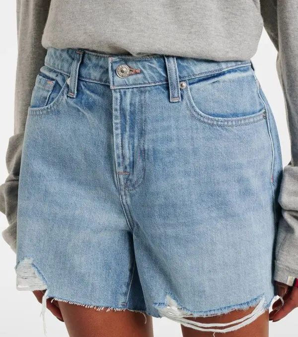 7 For All Mankind Monroe Distressed Denim Shorts
