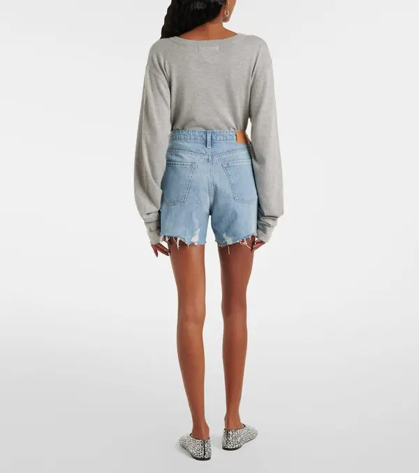 7 For All Mankind Monroe Distressed Denim Shorts