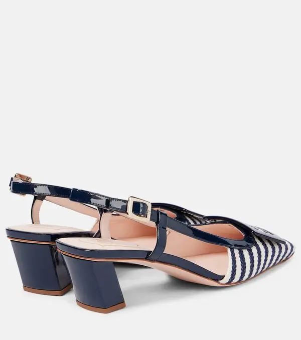 ROGER VIVIER Belle Vivier 45 Canvas Slingback Pumps - Multicoloured