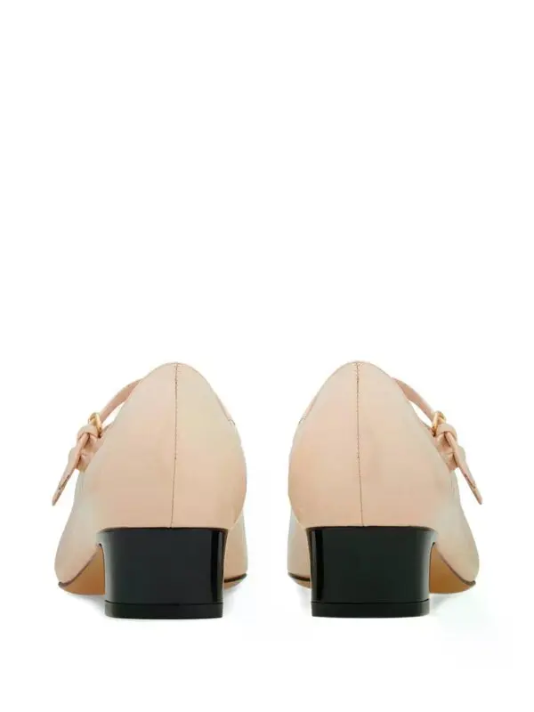 FERRAGAMO Vara Bow Two-strap Pumps - Neutrals