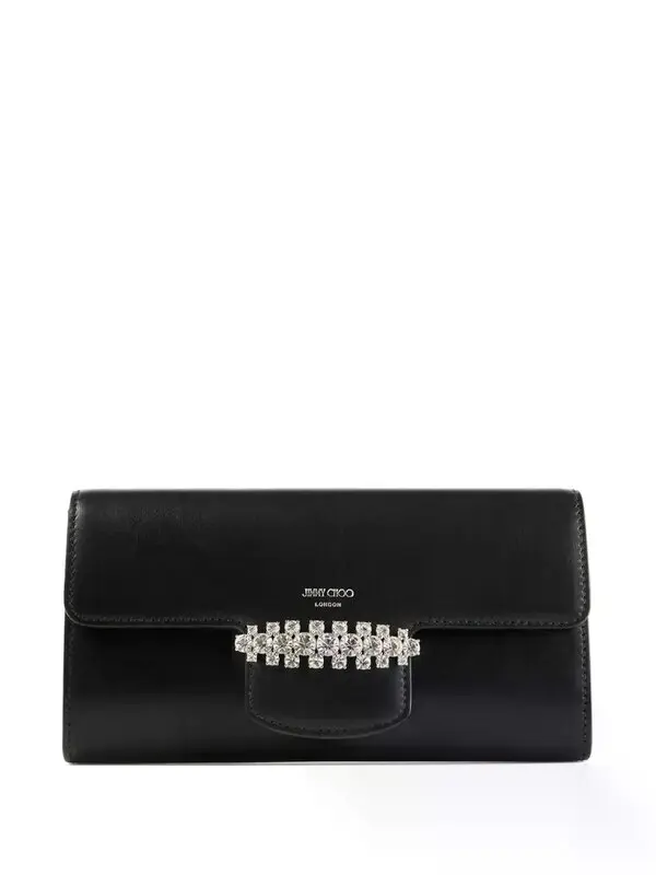 JIMMY CHOO Bing Crystal-embellished Wallet-on-chain - Black