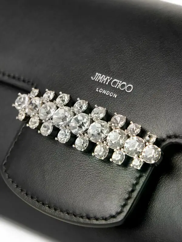 JIMMY CHOO Bing Crystal-embellished Wallet Chain - Black