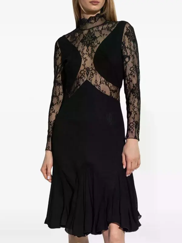 Givenchy Lace-panel Midi Dress - Black