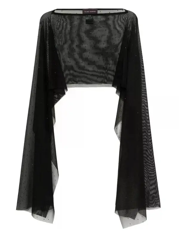Talbot Runhof Sheer Cropped Jacket