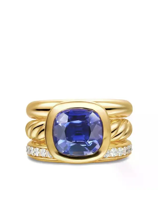 David Yurman Dy Mercer® Iolite And Diamond Ring - Gold
