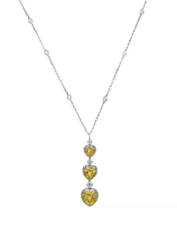 JUWELINA PARIS Radiant Heart Drop Necklace - Silver