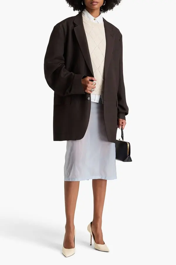 MAISON MARGIELA Oversized Wool And Linen-blend Blazer