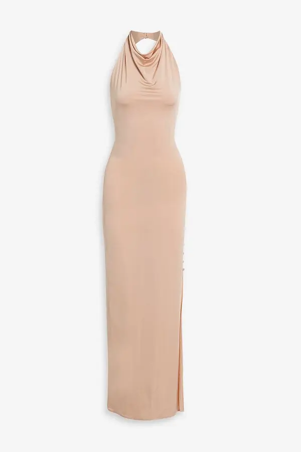 Magda Butrym Draped Stretch-jersey Halterneck Gown