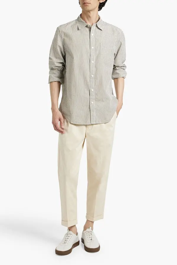 ALEX MILL Cropped Cottonblend Twill Chinos - Cream