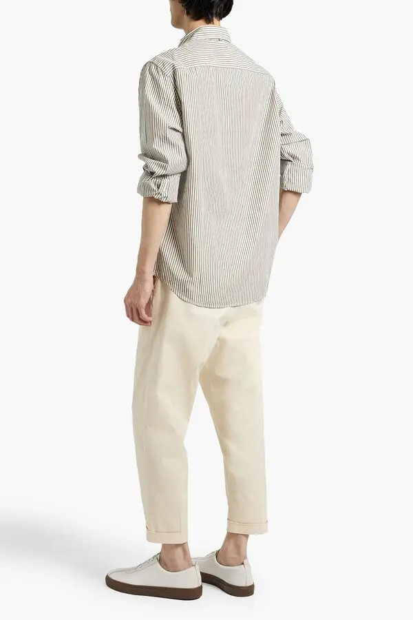 ALEX MILL Cropped Cottonblend Twill Chinos - Cream