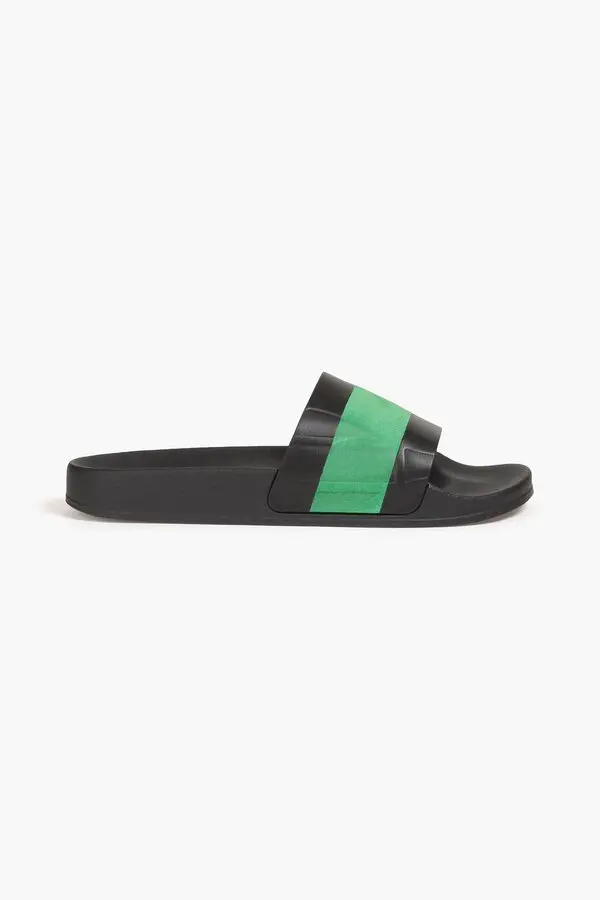 Frescobol Carioca Humberto Striped Leather Slides