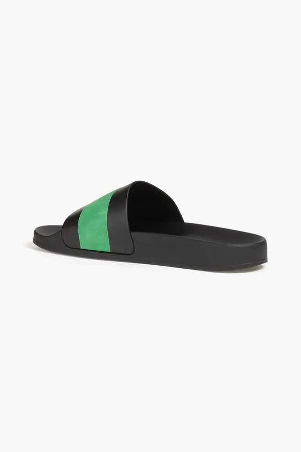 Frescobol Carioca Humberto Striped Leather Slides