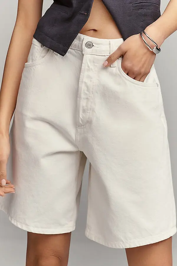 AGOLDE Indra Denim Bermuda Shorts - Fortune Cookie