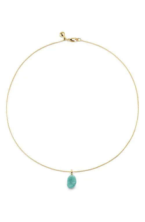 Monica Vinader Aria Amazonite Pendant Necklace - 18k Gold Vermeil / Amazonite