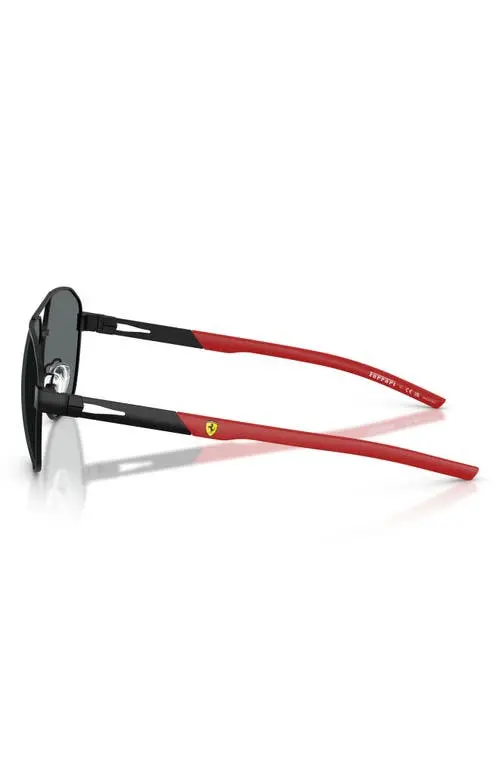 SCUDERIA FERRARI 59mm Polarized Aviator Sunglasses - Matte Black
