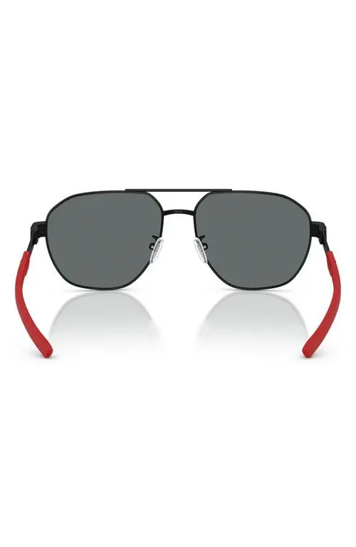 SCUDERIA FERRARI 59mm Polarized Aviator Sunglasses - Matte Black