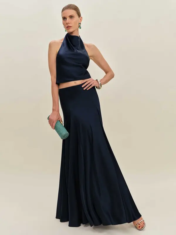 REFORMATION Sera Silk Two-piece Set - Blue