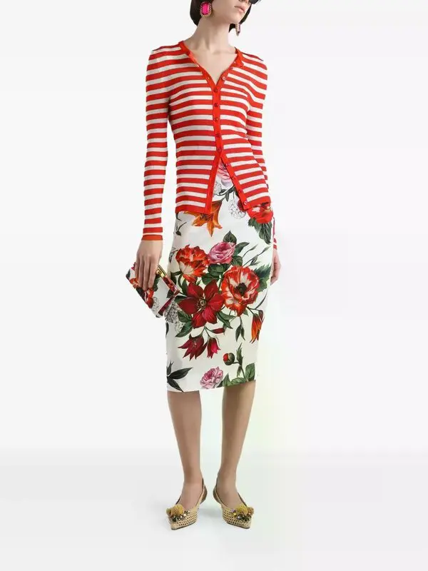 Dolce & Gabbana Striped Cardigan - Red