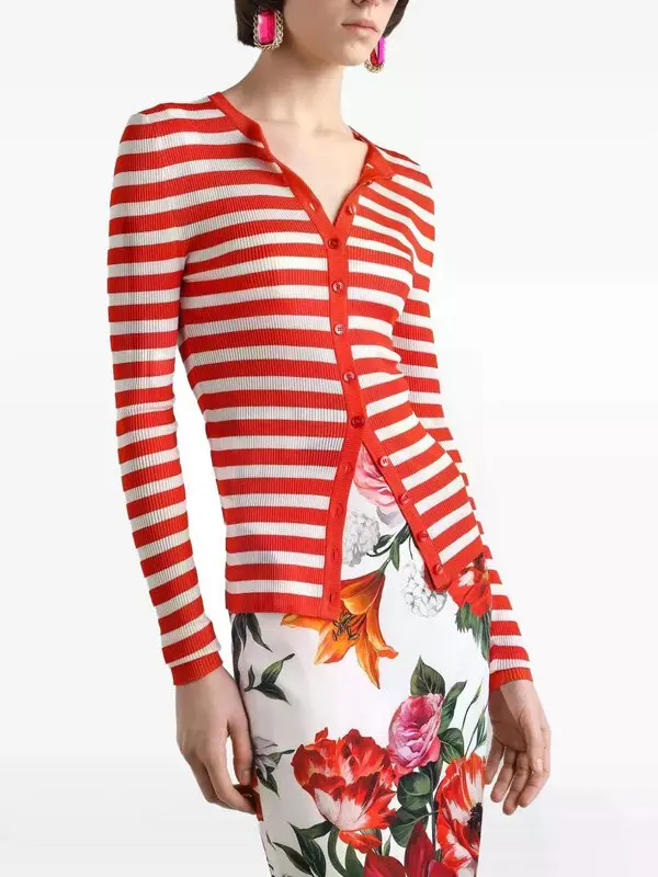 Dolce & Gabbana Striped Cardigan - Red