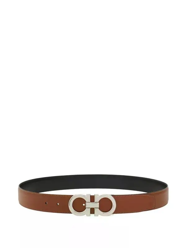FERRAGAMO Gancini Leather Belt - Brown