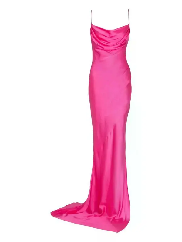 Balmain Draped Satin Gown