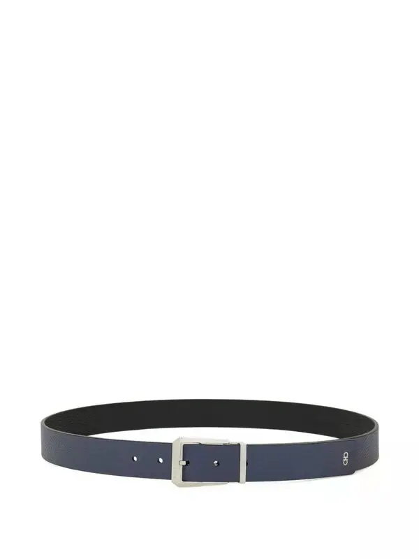 FERRAGAMO Reversible Leather Belt - Grey