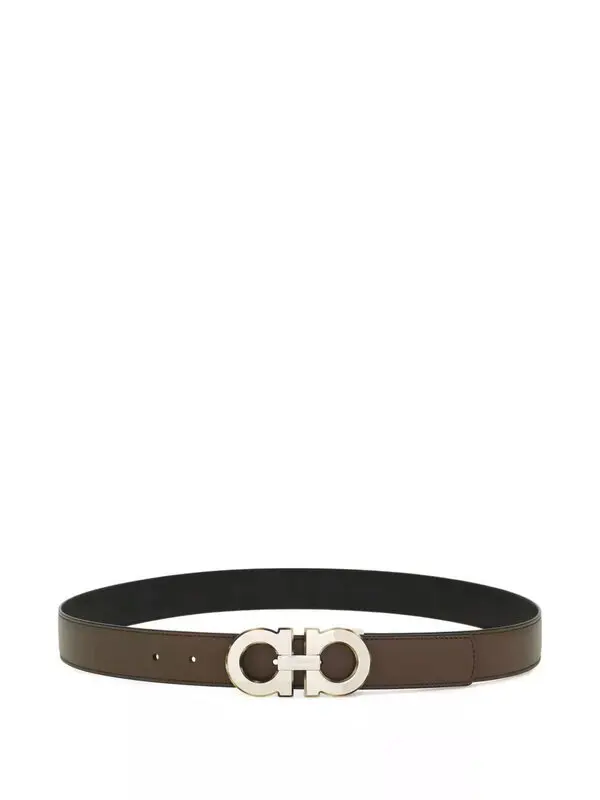 FERRAGAMO Reversible Leather Belt - Brown