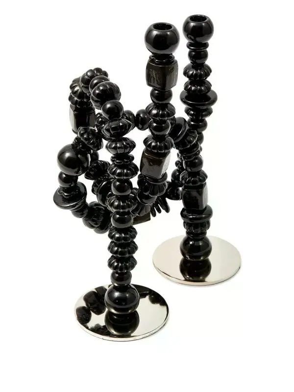 POLSPOTTEN Beads Candle Holder - Black