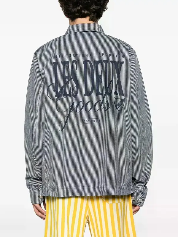 LES DEUX Striped Denim Jacket
