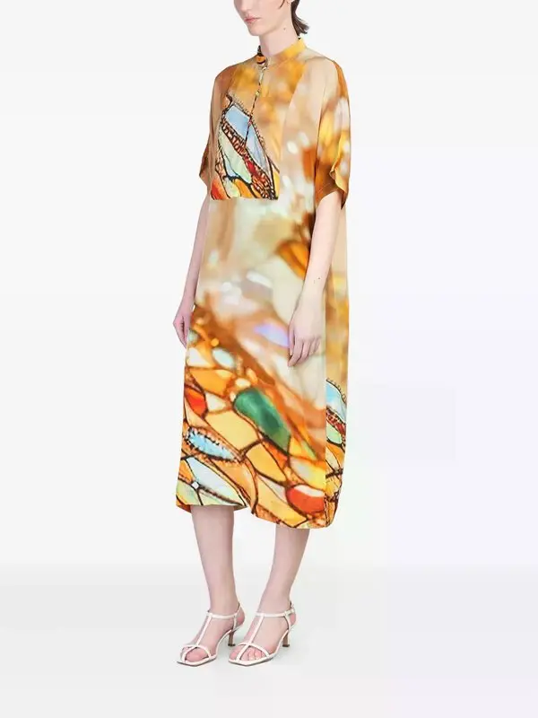 YAVI Graphic-print Midi Dress