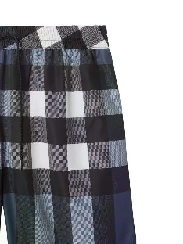 Burberry Checked Swim Shorts - Grey