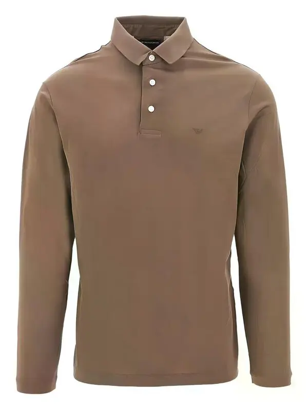 Emporio Armani Logo-embroidered Polo Shirt - Brown