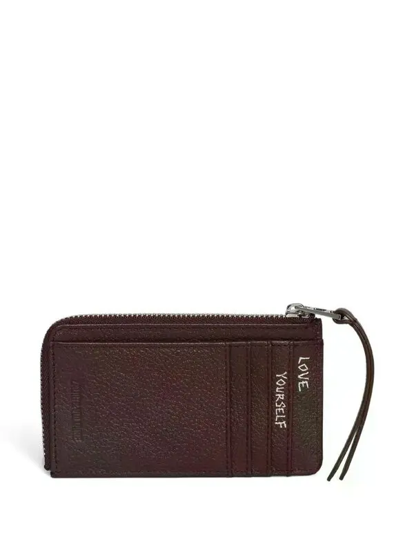 Zadig&Voltaire Grained Leather Card Holder - Purple