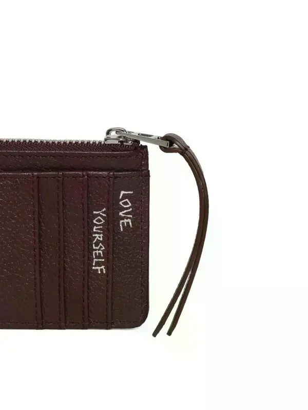 Zadig&Voltaire Grained Leather Card Holder - Purple
