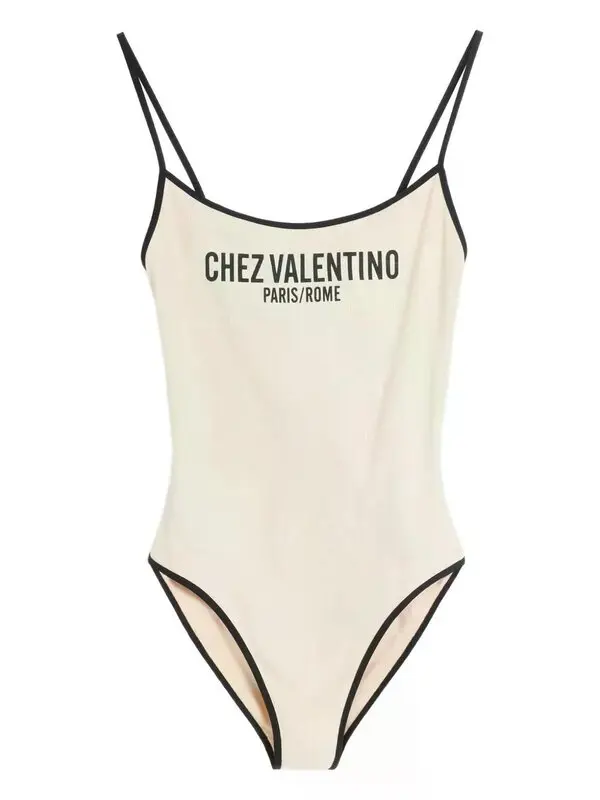 Valentino Garavani Piqué Swimsuit - Neutrals