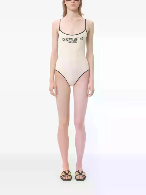 Valentino Garavani Lycra Piqué Swimsuit - Neutrals