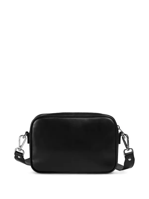 DOUCAL'S Matelassé-detail Leather Messenger Bag - Black