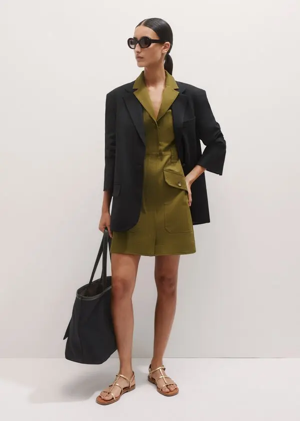 ME+EM Collared Utility Shirt Dress With Belt