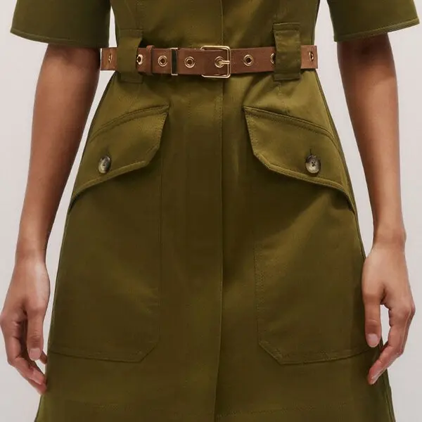 ME+EM Collared Utility Shirt Dress With Belt