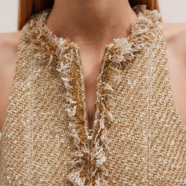 Me+Em Metallic Tweed Jumpsuit In Gold - 50% Off | Editorialist