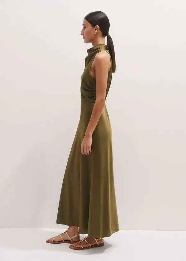ME+EM Draped Halterneck Maxi Dress