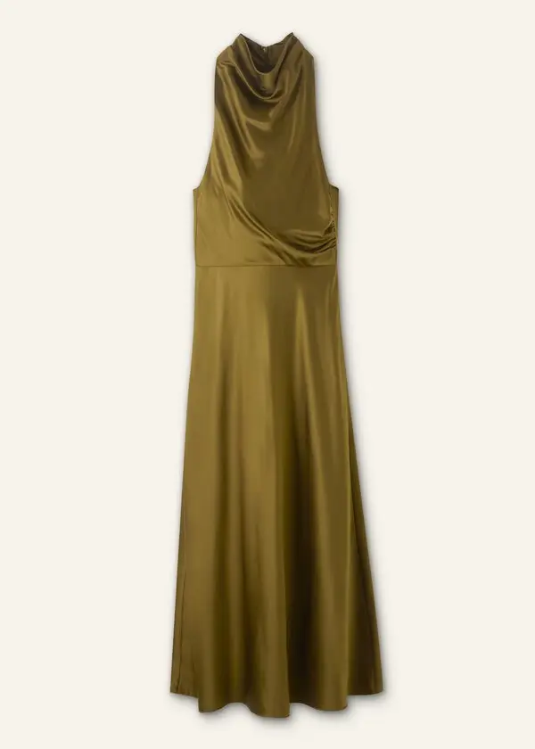 ME+EM Draped Halterneck Maxi Dress