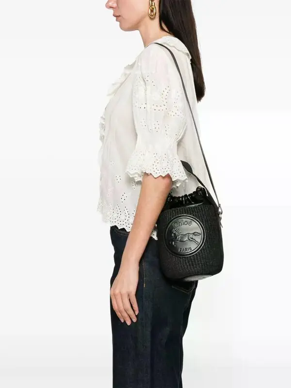 Chloé Logo-patch Bucket Bag - Black