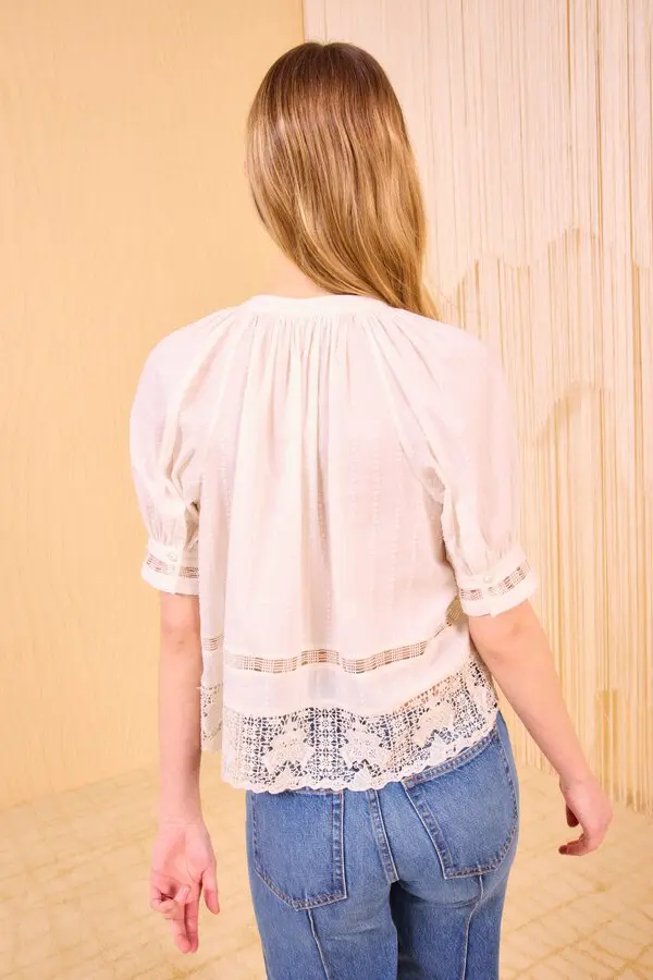 Ulla Johnson Faye Puff Sleeve Blouse - Pristine