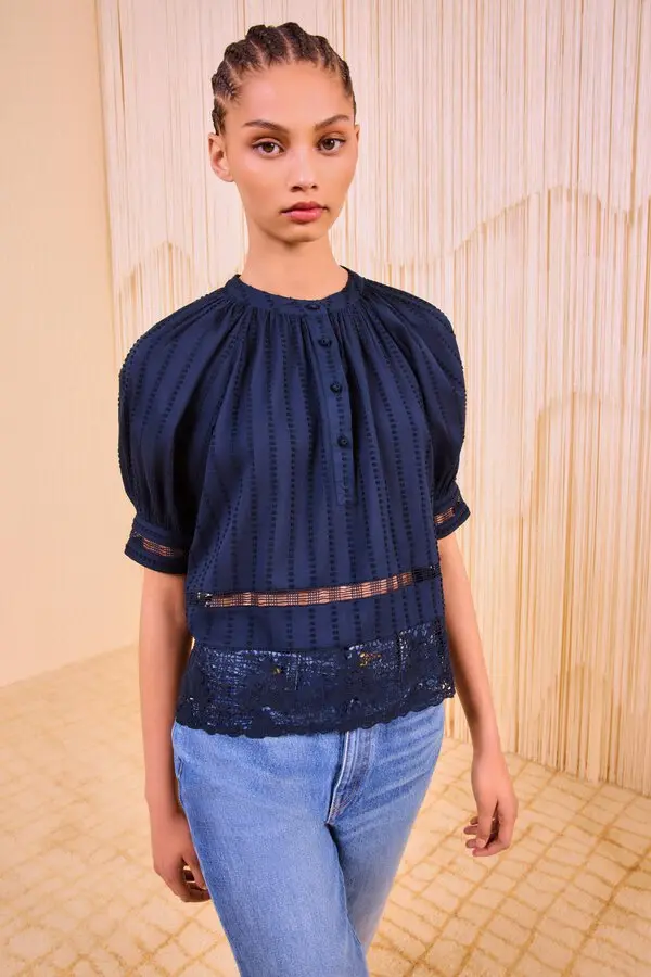 Ulla Johnson Faye Puff Sleeve Blouse - Midnight