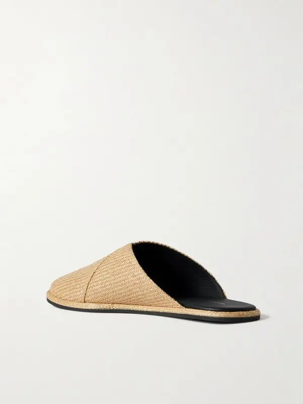 NEOUS Attik Raffia Mules - Neutrals