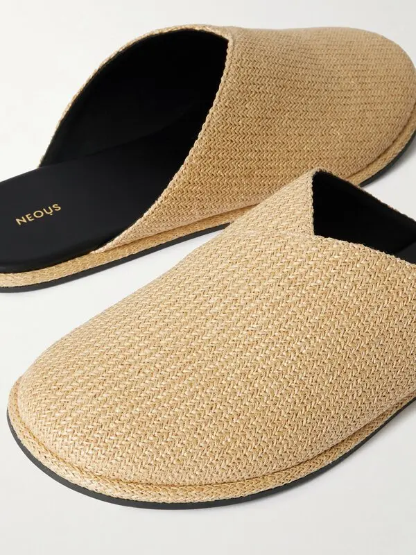 NEOUS Attik Raffia Mules - Neutrals