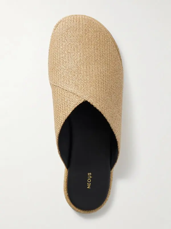 NEOUS Attik Raffia Mules - Neutrals