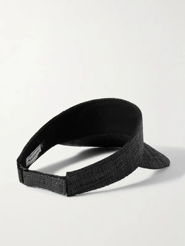 Ruslan Baginskiy Embroidered Straw Visor - Black