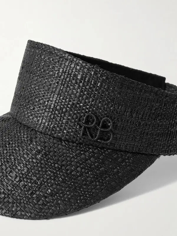 Ruslan Baginskiy Embroidered Straw Visor - Black